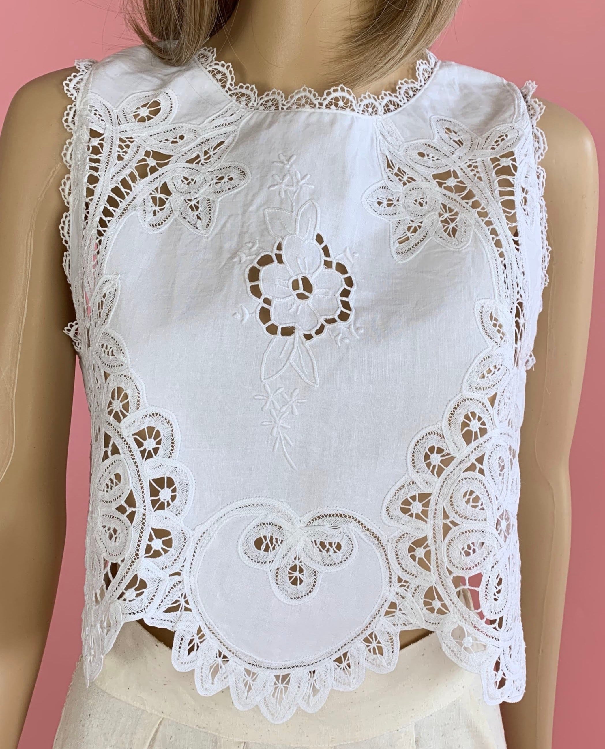 Vintage Battenberg Lace Cropped Tank Top – Lim's Vintage